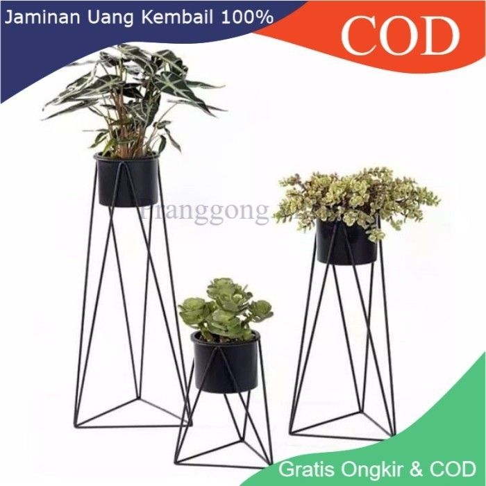 STANDING POT V ALAS SEGITIGA MODERN KEKINIAN / STANDING POT BESI ...