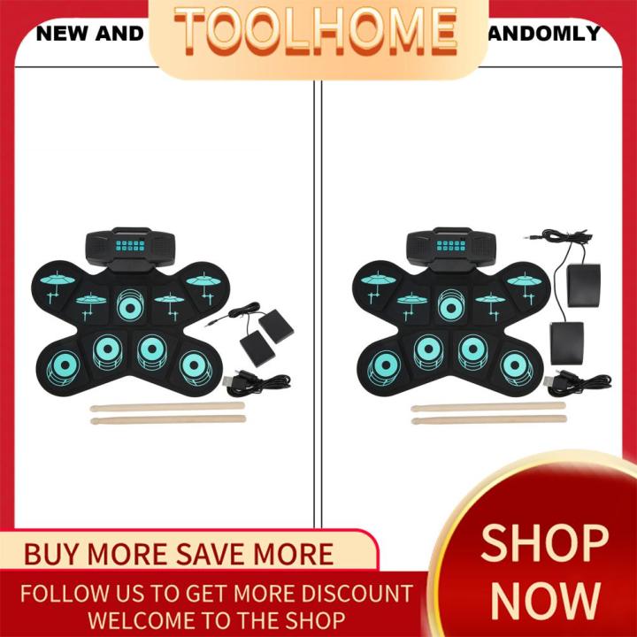 Electronic Drum Set Portable Foldable Drum Pad Dynamic Rhythm for ...