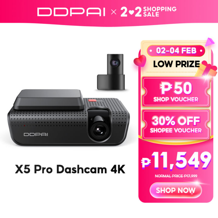 DDPAI X5 Pro 4K Dashcam Dual Recorder 4G Box 90FPS GPS Mapping ...