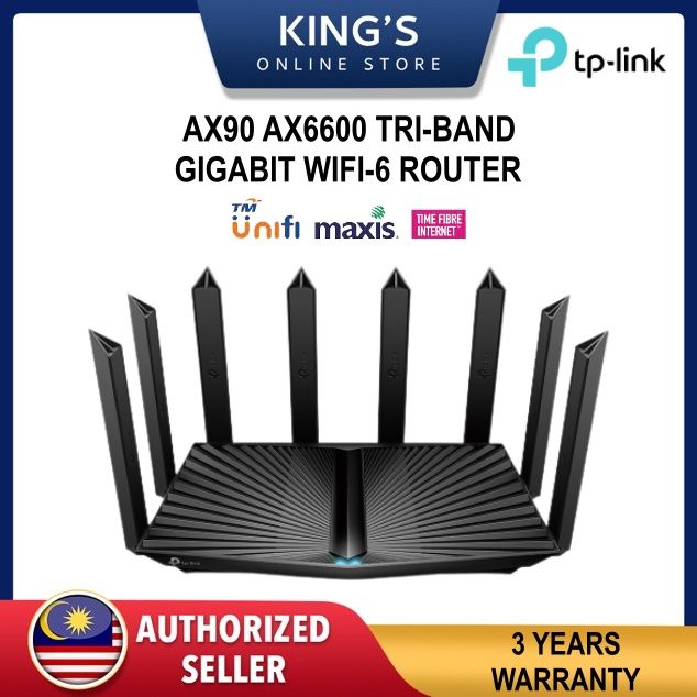 TP-Link Archer AX90 AX6600 Tri-Band 8-Stream Gigabit Wireless Wi-Fi 6 ...