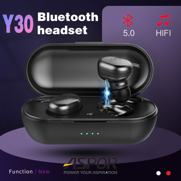 ASPOR Y30 Wireless Headset Earphones with Mic for Cellphone Tws Earbuds ...