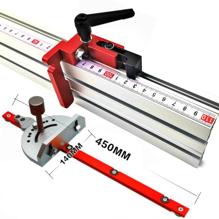 Aluminum Angle Miter Gauge Sawing Assembly Ruler Woodworking Tool 400mm ...
