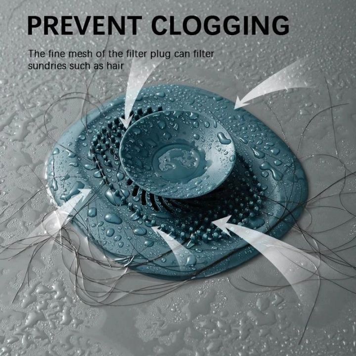 Push-on design Anti-blocking Hair Catcher Hair Stopper Plug Trap Shower ...