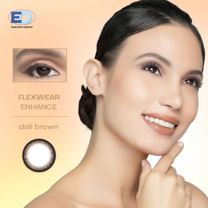 EO Flexwear Enhance Colored Contact Lenses - Dali Brown (Good for 6 ...