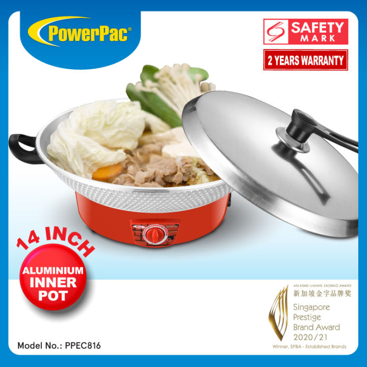 PowerPac Electric Wok, Steamboat, Multi Cooker, Frying Pan 14 Inch ...