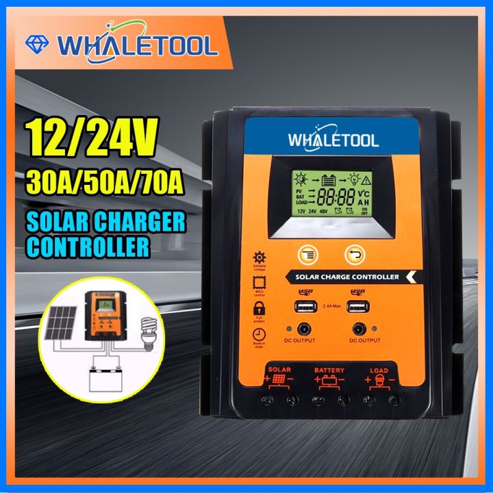 Solar Charge Controller Intelligent Dual USB LCD Display Solar Panel ...