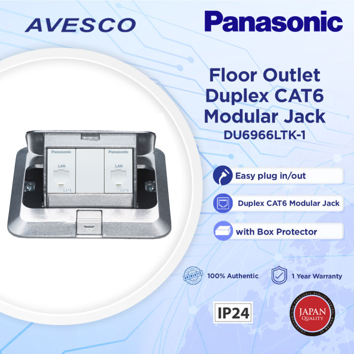 Panasonic Floor Outlet | Duplex CAT6 Modular Jack | DU6966LTK-1 | Easy ...