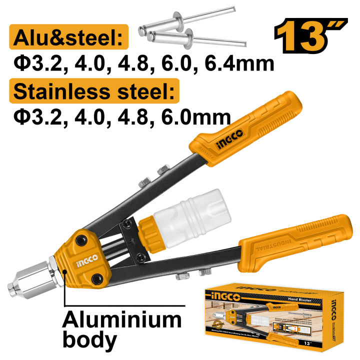 INGCO 13" Inches Hand Riveter For Metal Working Hand Tools HR131 IHT ...