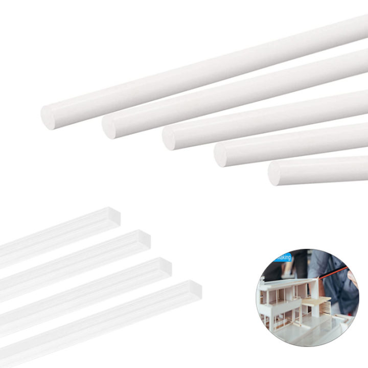 2-50pcs ABS round/ Square solid rod plastic white welding rod DIY house ...