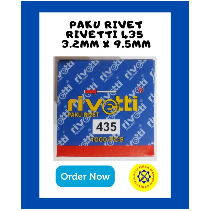 Paku Rivet Rivetti 435 – 3.2mm x 9.5mm – 1 Kotak 1000 Pcs – Kualitas ...