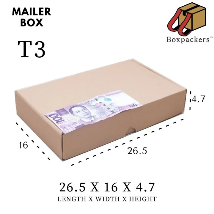 BOXPACKERS PH T-Mailer T3 Box Brown Kraft Corrugated Carton Mailer Box ...