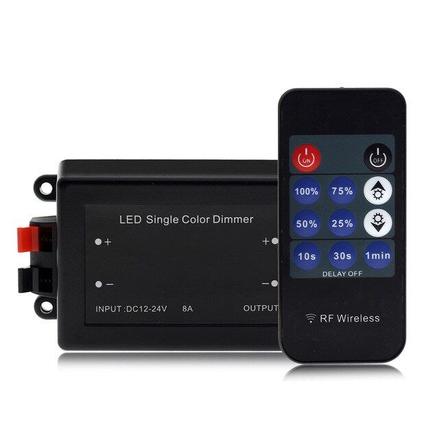 Led Strip Controller Single Color Dimmer Mini 11 Key Rf Remote Control ...
