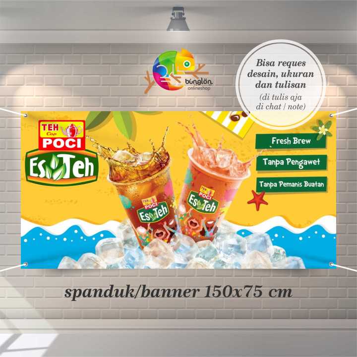 Size 150x75 Spanduk, Banner Teh Poci Fresh Brew New | Lazada Indonesia