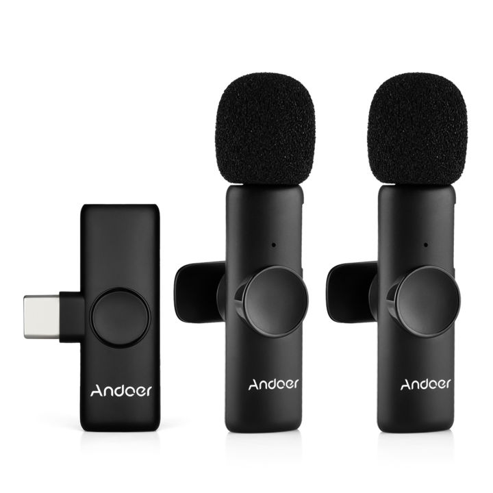 Andoer One-Trigger-Two Mini 2.4G Wireless Microphone System(2 ...