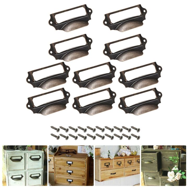 【HOMESTYLISH】 10 Pack Vintage Drawer Label Tag Pull Handles for ...