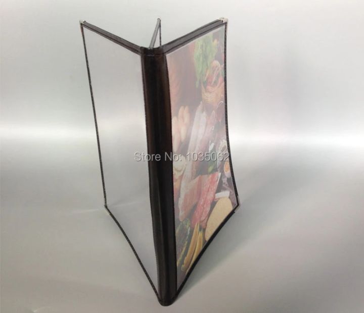 A4 Black Leather Recipe Menu Paper Book Frame Pvc Menu Binder Inner ...