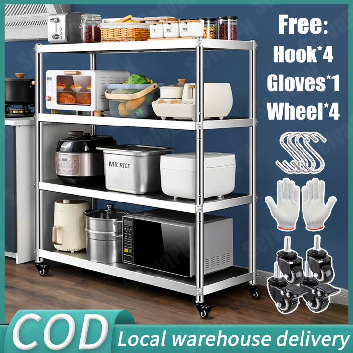 Kitchen Organizer Storage Rack Shelf Space Saver Merchandising Display ...