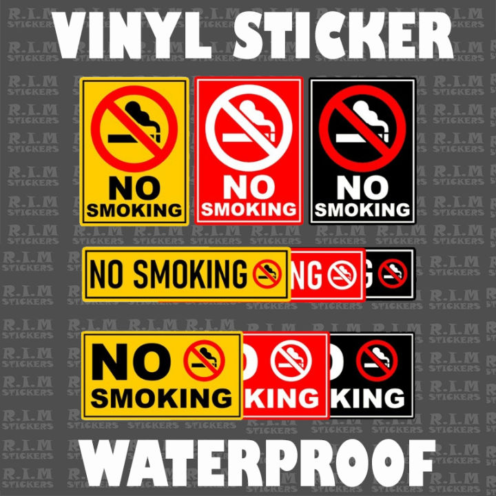 NO SMOKING SIGNAGE Vinyl Sticker WATERPROOF Logo HIGH QUALITY | Lazada PH