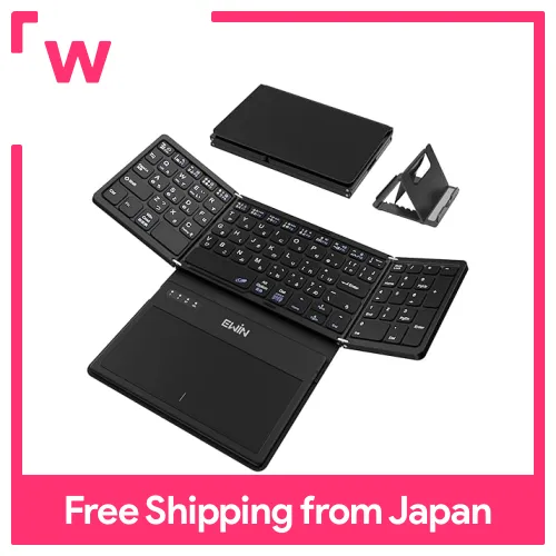 EWiN Keyboard Wireless Folding bluetooth Japanese Array with large trackpad and numeric keypad ...