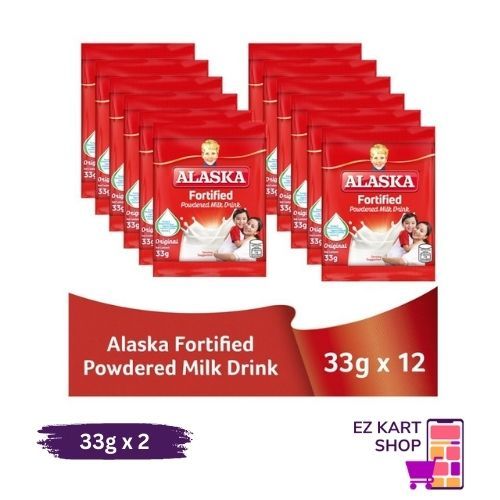 EZ KART ALASKA FORTIFIED POWDERED MILK DRINK 33G X 12 | Lazada PH