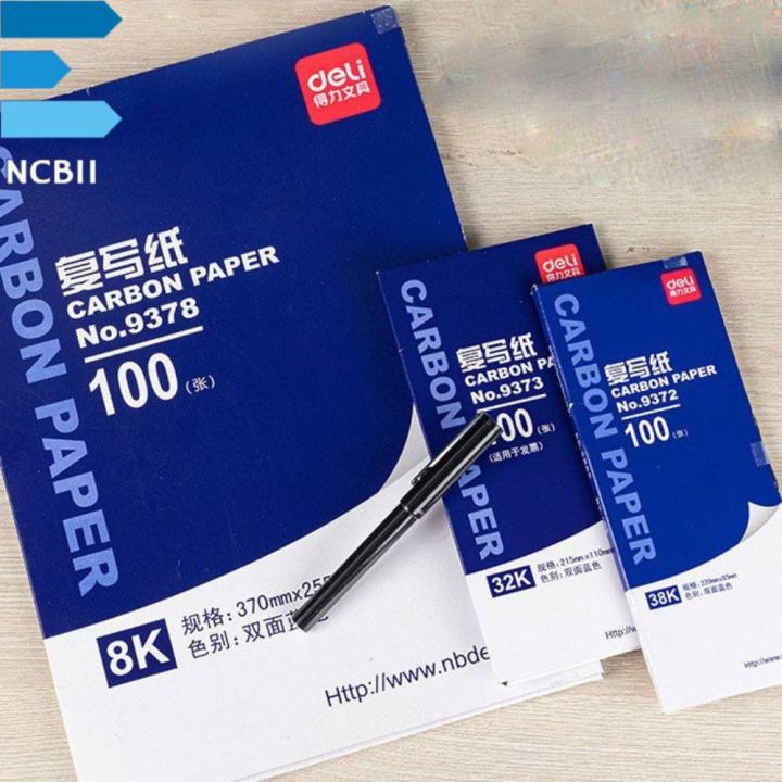 NCB11 100 Sheets Carbonless Carbon Paper Blue Double-sided Tracing ...