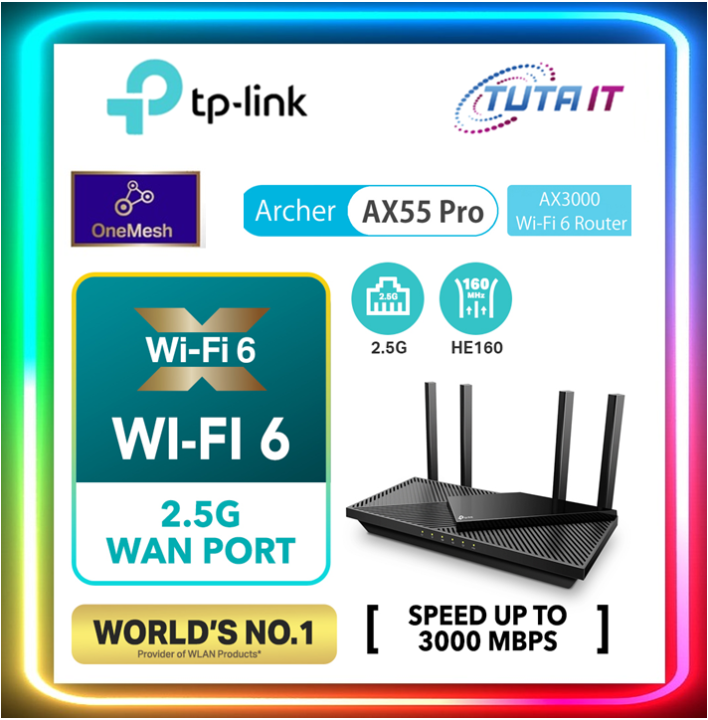 TP-Link Archer AX55 Pro AX3000 Multi-Gigabit Wi-Fi 6 Router with 2.5G Port | Lazada