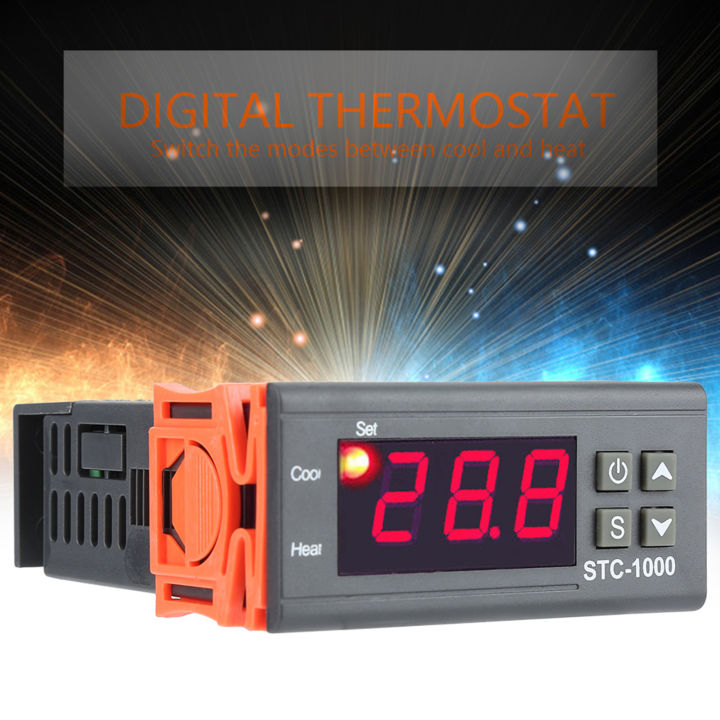 110-220V Digital Temperature Controller Electric Thermostat Control ...
