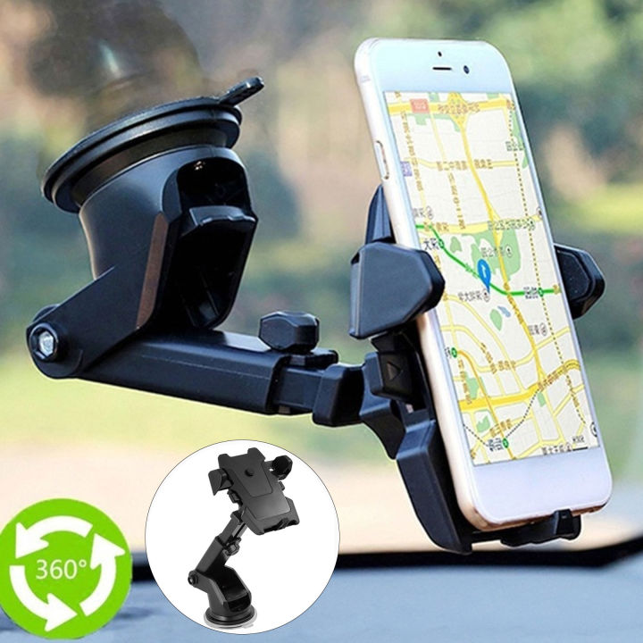 Universal Silicone Sucker Long Neck One Touch Car Mobile Phone Holder For Windshield and ...