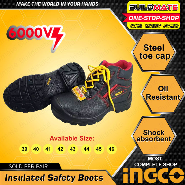 BUILDMATE Ingco Insulated Safety Boots Steel Toe Cap Shock Absorbent ...