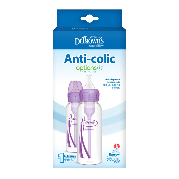 Dr. Brown’s™ Anti-Colic Options+™ Narrow Baby Bottle with Level 1 ...