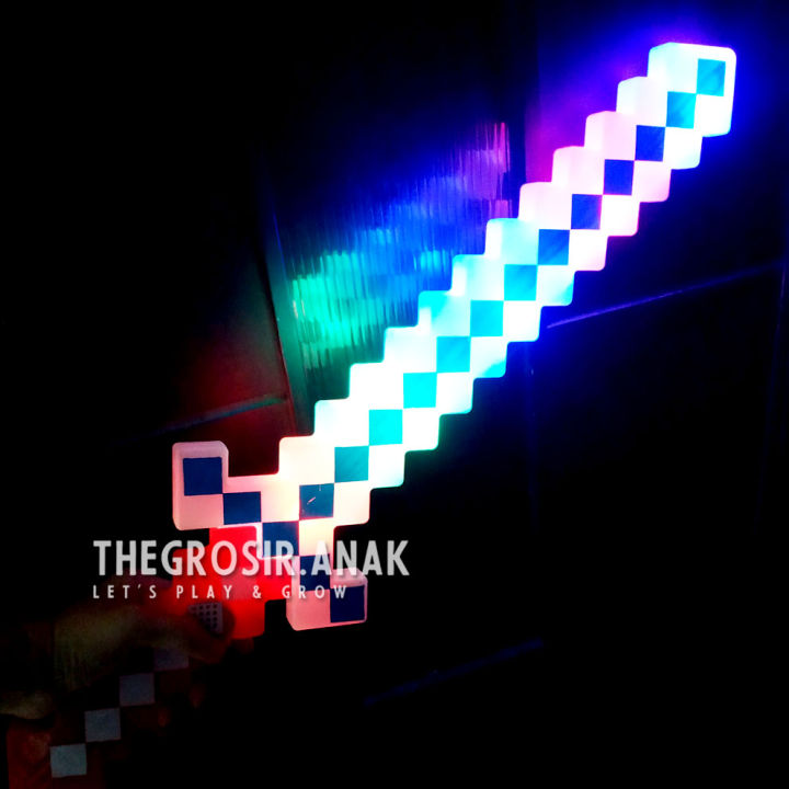 Blink Pedang Minecraft Sword LED PANJANG 57cm Mainan Diamond Sword Bisa ...