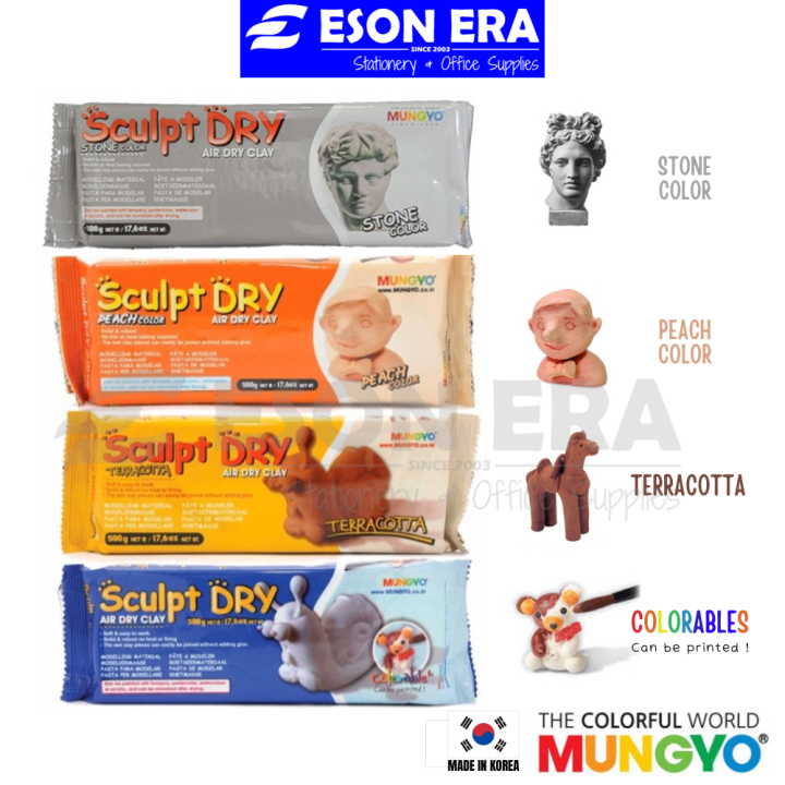 Mungyo Sculpt Dry Modeling Air Dry Clay/Paper Clay 1kg 500G (White ...