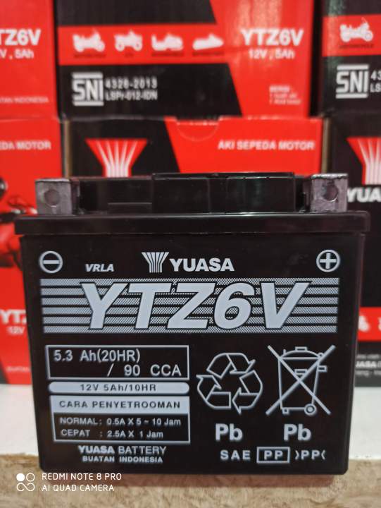 AKI KERING YUASA YTZ6V BUAT MOTOR HONDA VARIO 150,AKI KERING HONDA VARUO125,AKI KERING HONDA ...