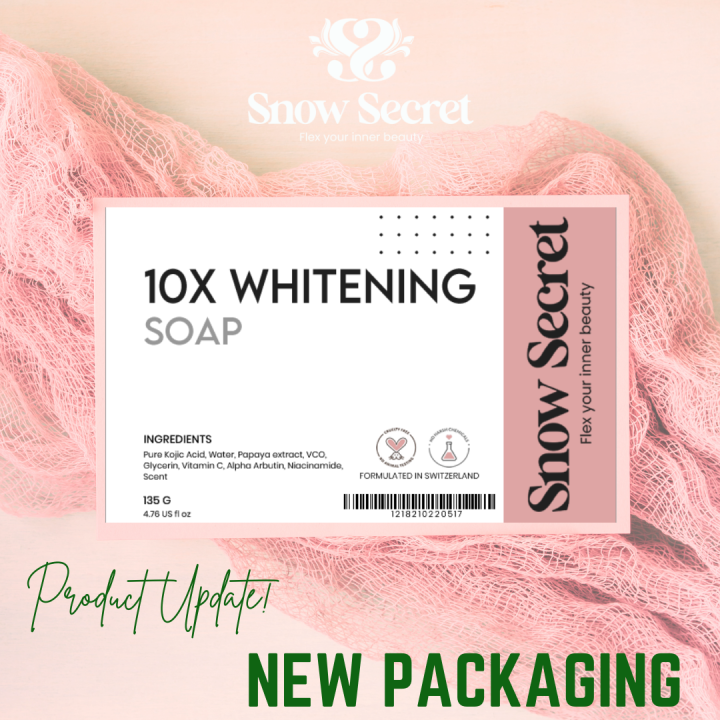 Snow Secret 10x Whitening soap with Niacinamide, Glutathione, Arbutin ...