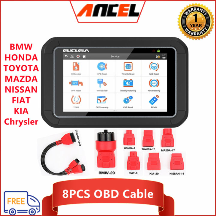OBDClub 8pcs OBD2 Full Set of Cables Connectors OBD1/OBD2/JOBD/EOBD ...