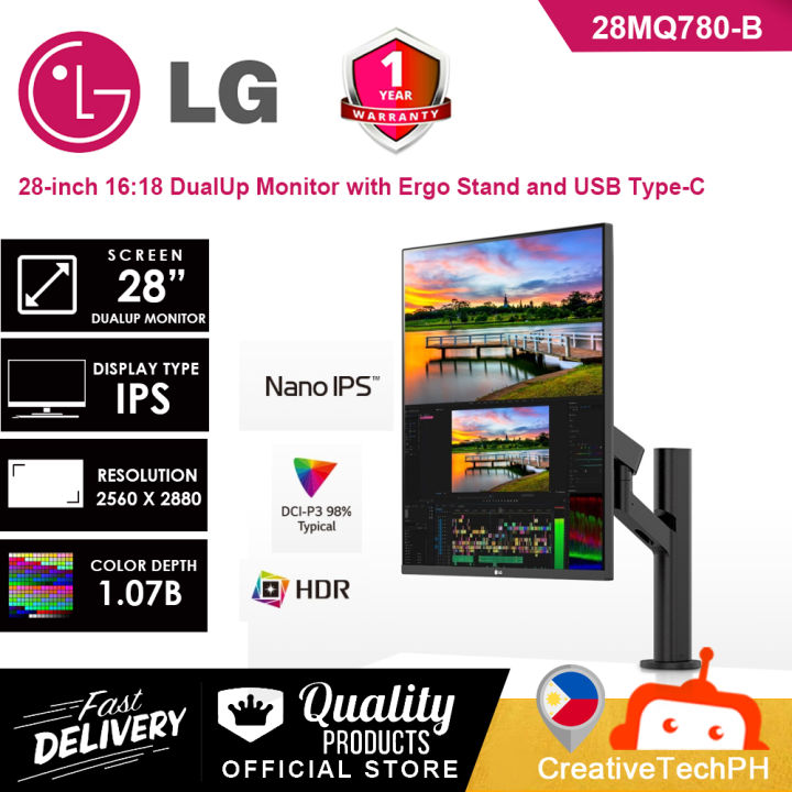LG MONITOR 28-inch 16:18 DualUp Monitor with Ergo Stand and USB Type-C ...