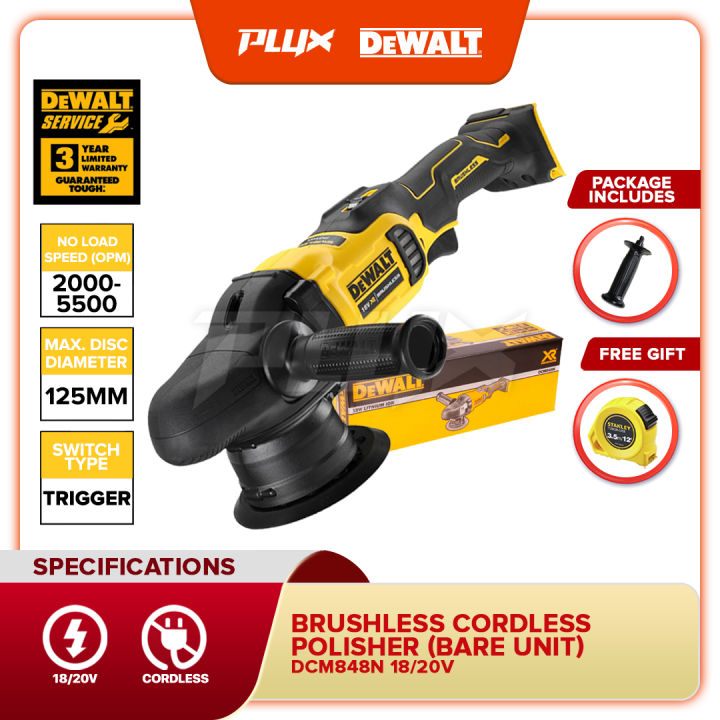 DEWALT DCM848N 18V XR Brushless 125mm Dual Action Polisher | Lazada