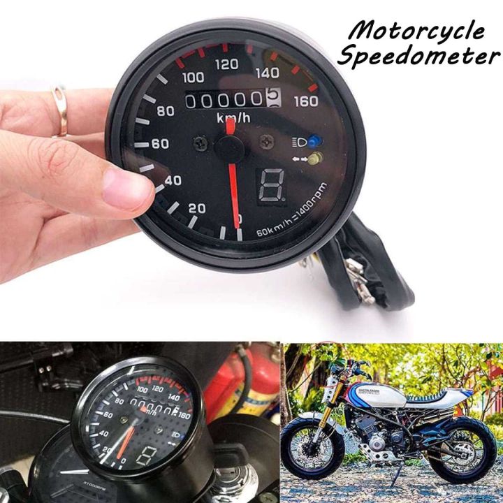 Universal Motorcycle Cafe Racer Speedometer odometer Gauge 0-160 km/u ...