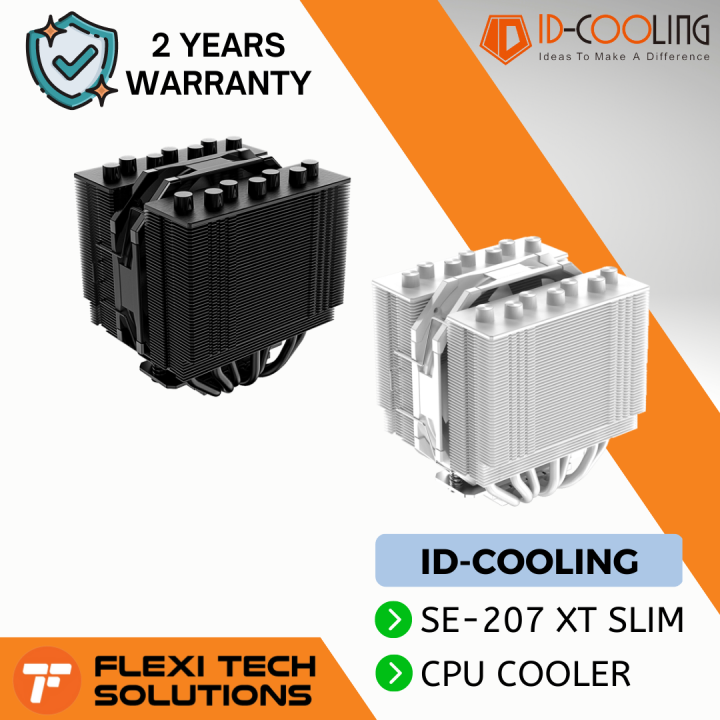 Flexi Tech ID-COOLING SE-207 XT Slim CPU Cooler Black / White Air ...