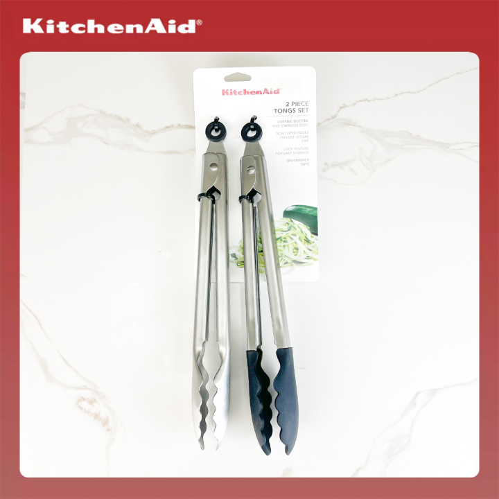 KitchenAid Authentic 2 Piece Tongs Set (Stainless Steel) | Lazada PH