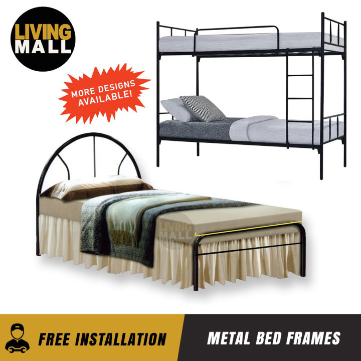 LIVING MALL Metal Single, Queen, Folding and Double Decker Bed Frames ...
