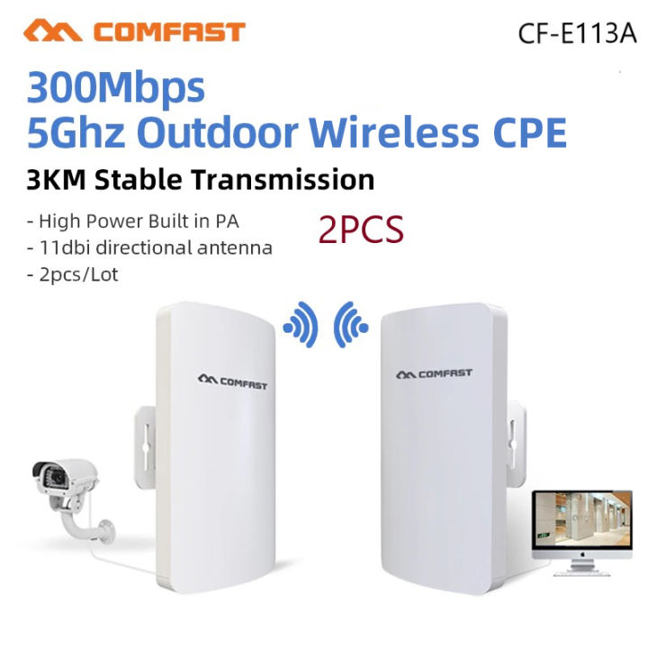 comfast 2pcs สัญญาณระยะไกล 3 กม outdoor wifi router 5.8GHz WiFi Bridge ...
