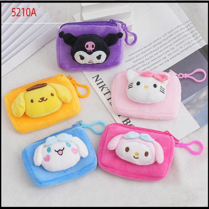 5210A 1Pcs ตุ๊กตาผ้าพลัฌ กระเป๋าใส่เหรียญ การ์ตูนคิตตี้ กระเป๋าใส่บัตรประชาชน กระเป๋าสตางค์ ...