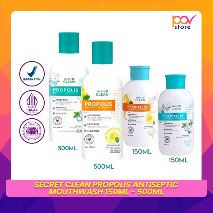 Secret Clean Propolis Antiseptic Mouthwash 150ml - 500ml Pov Store ...