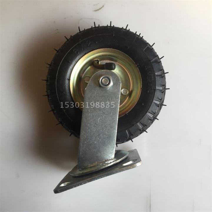 6-inch pneumatic tire 8/10-inch thick inflatable universal wheel flatbed trolley directional ...