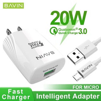 BAVIN PC586 QC3.0 Fast Charger Max Qualcomm USB Wall Charger for Micro ...
