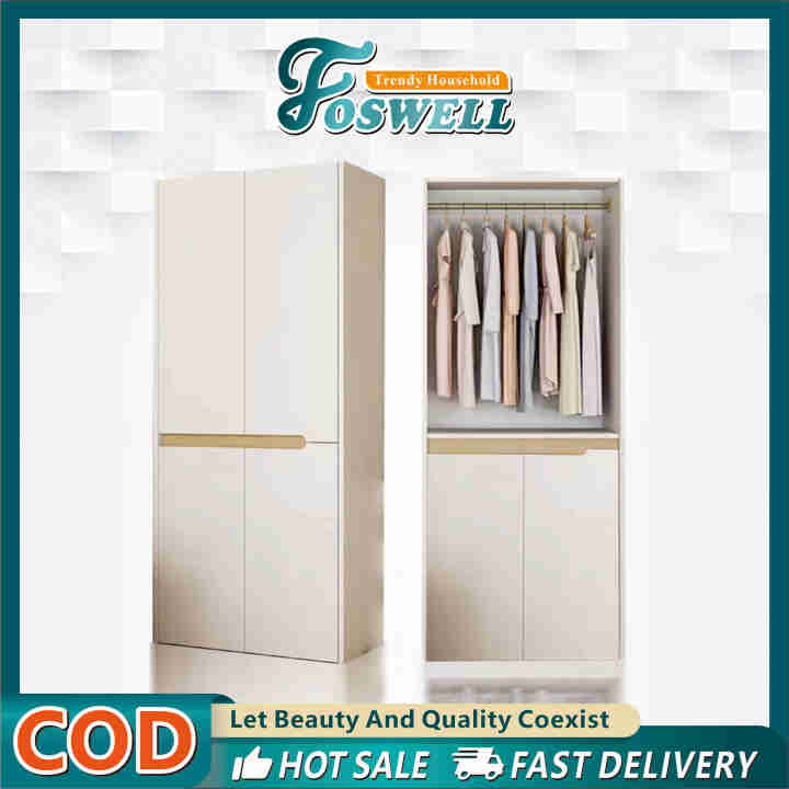 FOSWELL Wardrobe Wooden Large Wardrobe Modern Simple Clothes Storage ...
