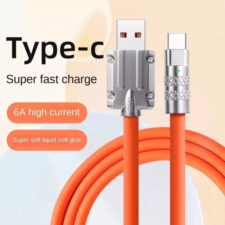 120W 6A Micro Type C Ios Usb Super Fast Charging Cable Liquid Silicone ...
