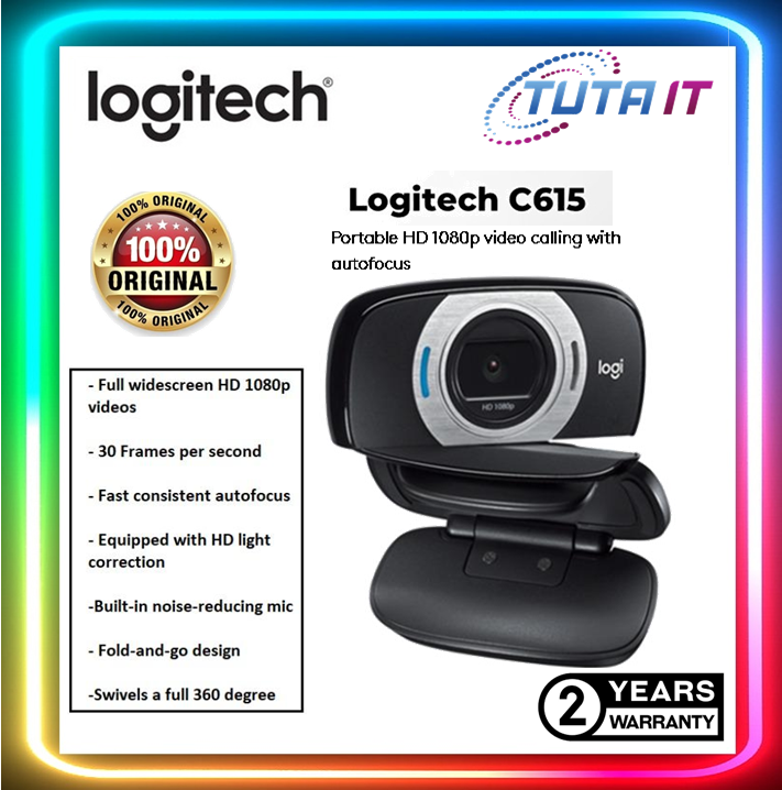 Logitech C615 Full HD Webcam-1080p HD External USB Camera (960-000733 ...