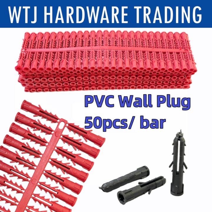 PVC Wall Plug / Plastic plug Nail (Color Random)- 50pcs/bar | Lazada
